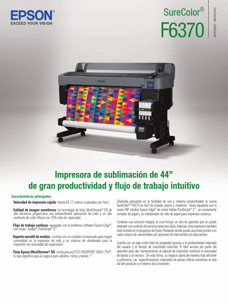 Brochure Epson F6370 | PDF | Impresora (Computación) | Equipo de oficina