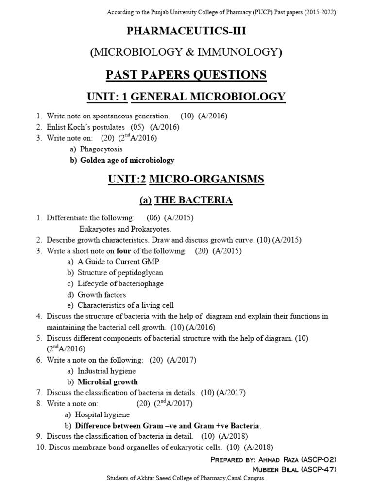 MICROBIOLOGY Questions-1 | PDF | Bacteria | Serology