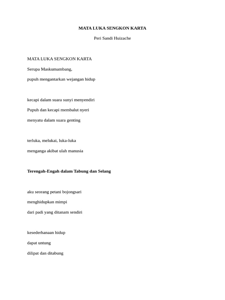 Mata Luka Sengkon Karta | PDF