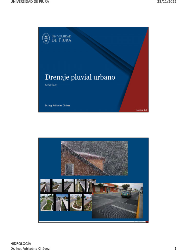 HDL I Cap12 Drenaje Pluvial Urbana | PDF | Hidrología | Descarga (hidrología)