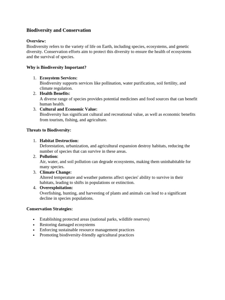 Biodiversity and Conservation | PDF