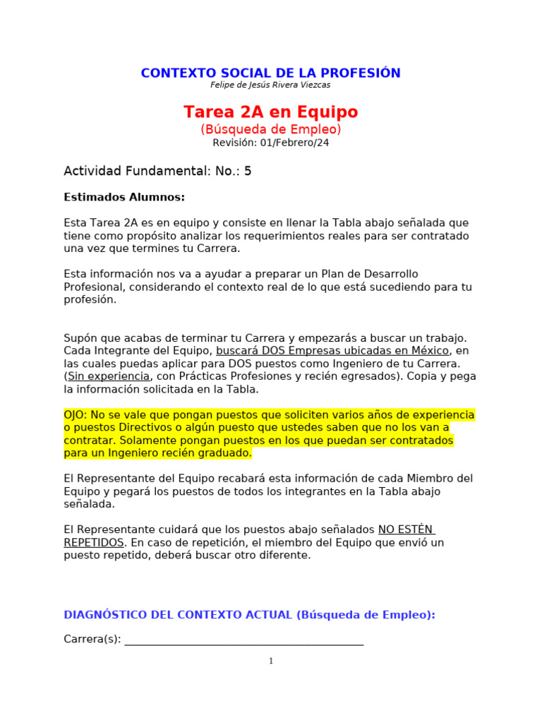 Tarea 2A (AF 5) Empleos y 2B Linea de Tiempo. en Equipo. CSP. 1S24... | PDF | La búsqueda de ...
