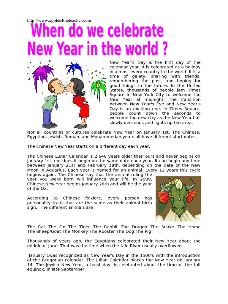 new-year-reading-comprehension-exercises_2365 | PDF
