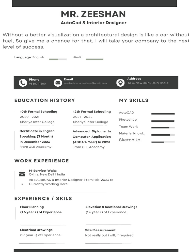 Updated Zeeshan Curriculum Vitae - PDF 20240808 104206 0000 | PDF | Auto Cad | Software
