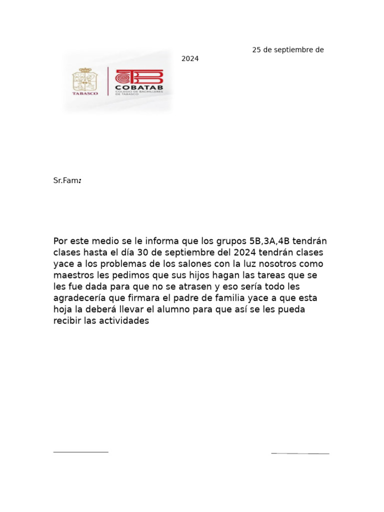 Aviso de Clases y Tareas Pendientes | PDF