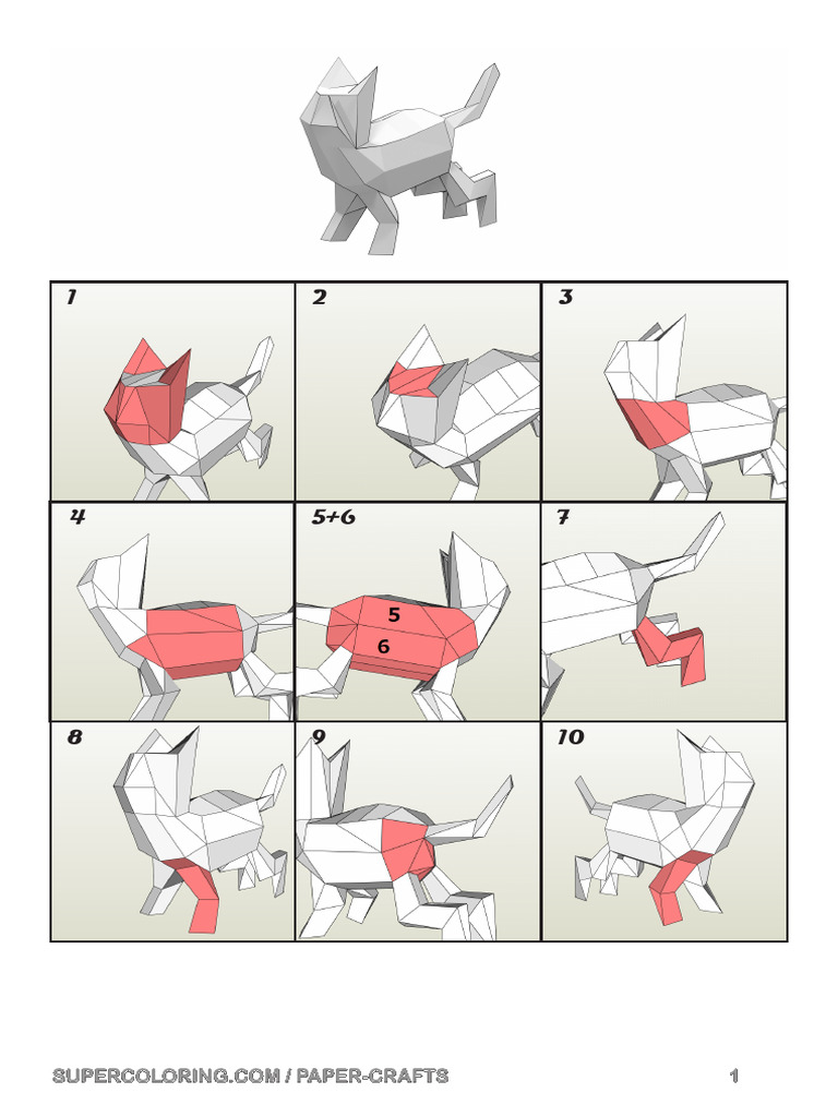 Low Poly Cat Paper Crafts | PDF