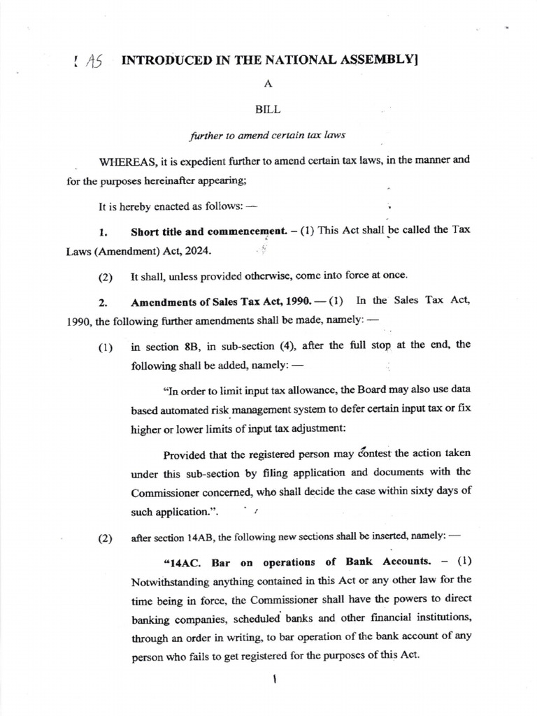 202412241412124763TaxLaws(Amendment)Bill,2024 | PDF | Securities ...
