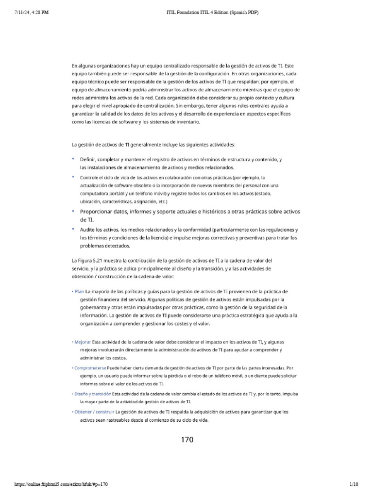 ITIL Foundation ITIL 4 Edition (Spanish PDF | PDF