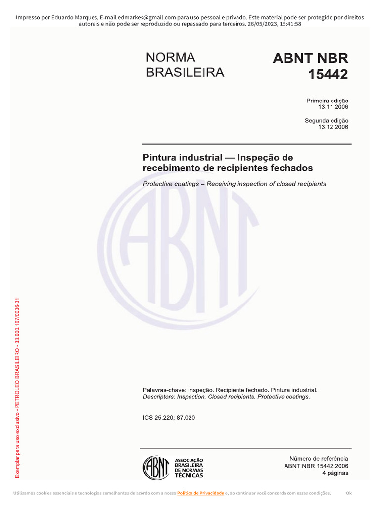 Abnt NBR 15442 - 2006 | PDF