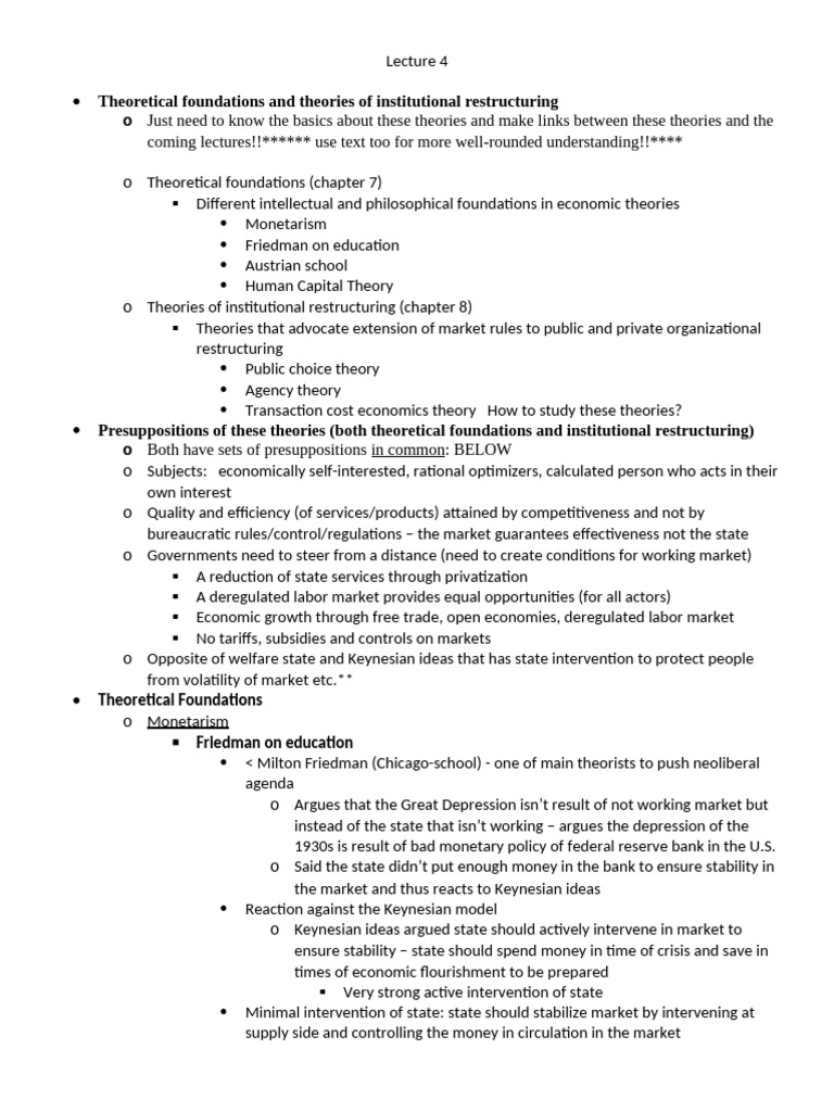 Theories of Institutional Restructuring | PDF | Economics | Market ...