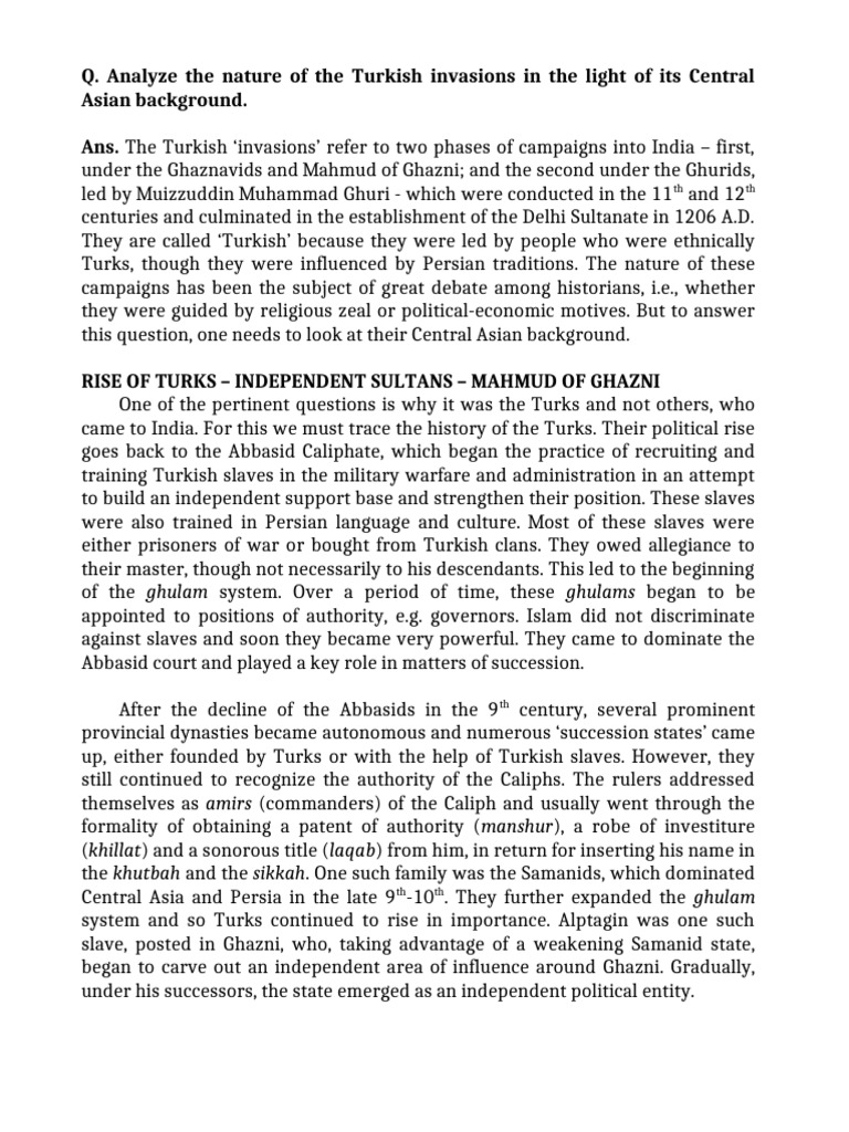 Nature of The Turkish Conquests | PDF