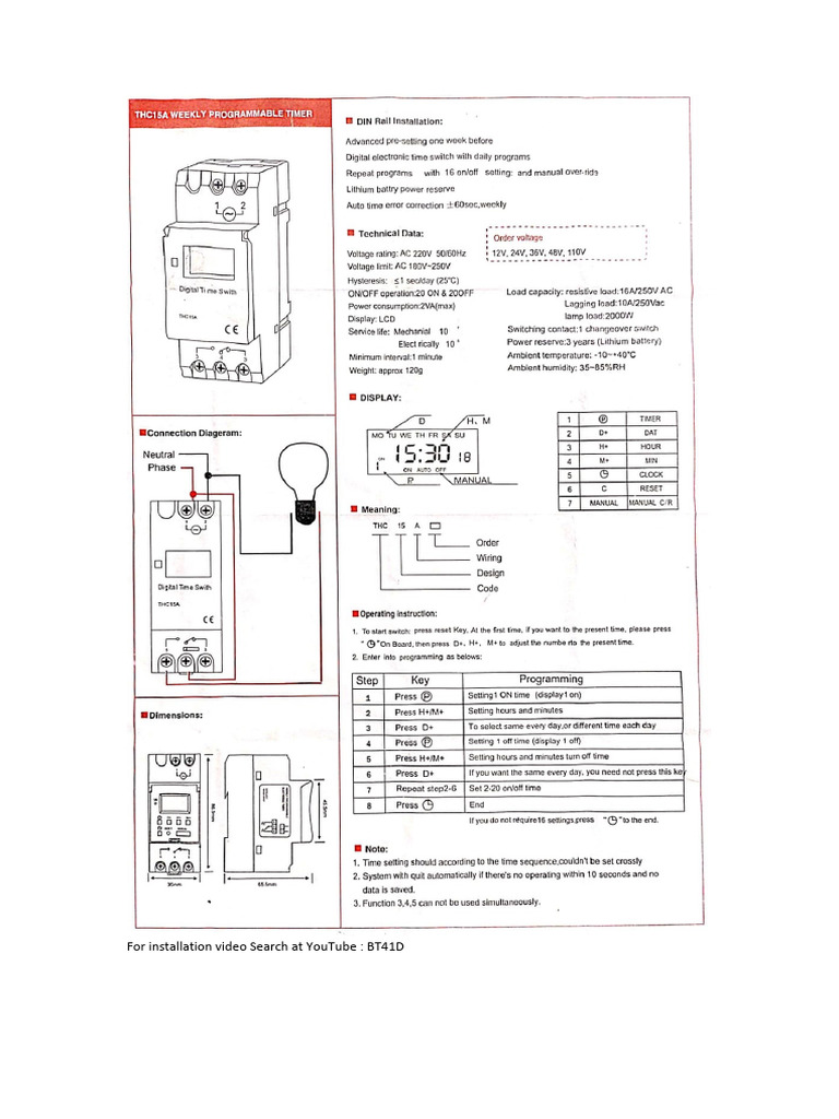 User Manual For Timer | PDF