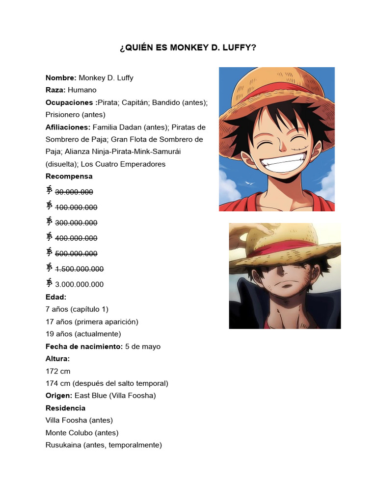 Monkey D Luffy | PDF