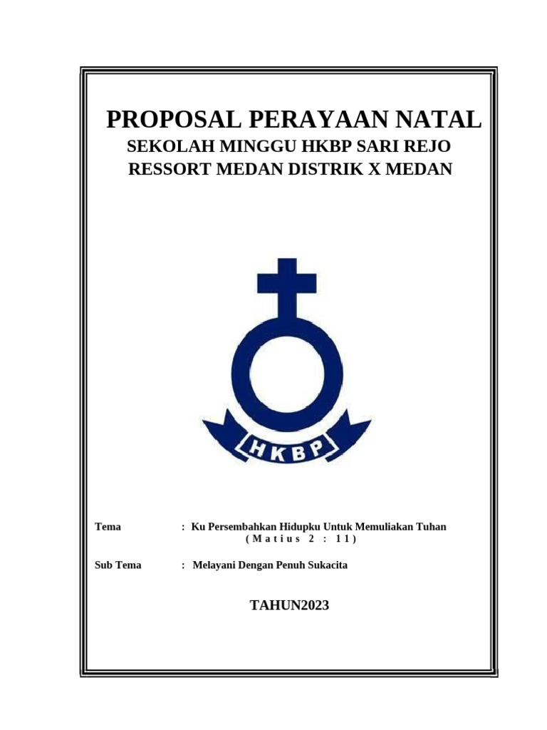 Proposal Natal Sekolah Minggu HKBP Sari Rejo 2023 | PDF