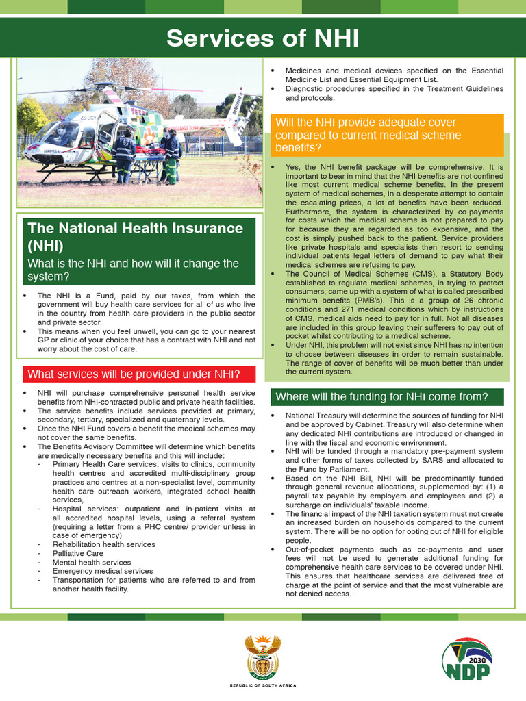 Leaflet 3 - NHI FAQs (Services of NHI) | PDF | Health Care | Healthcare Industry