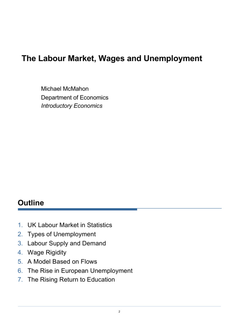 Lecture 6. the Labour Market | PDF | Unemployment | Labour Economics Lecture 6. the Labour Market | PDF | Unemployment | Labour Economics