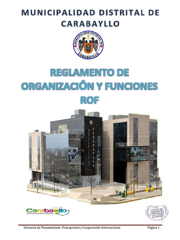 Rof de Municipio Carabayllo | PDF | Gobierno local | Alcalde