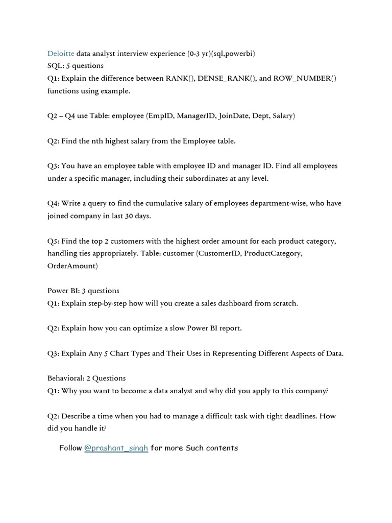 Data Analyst Interview Questions Guide | PDF | Sql | Data