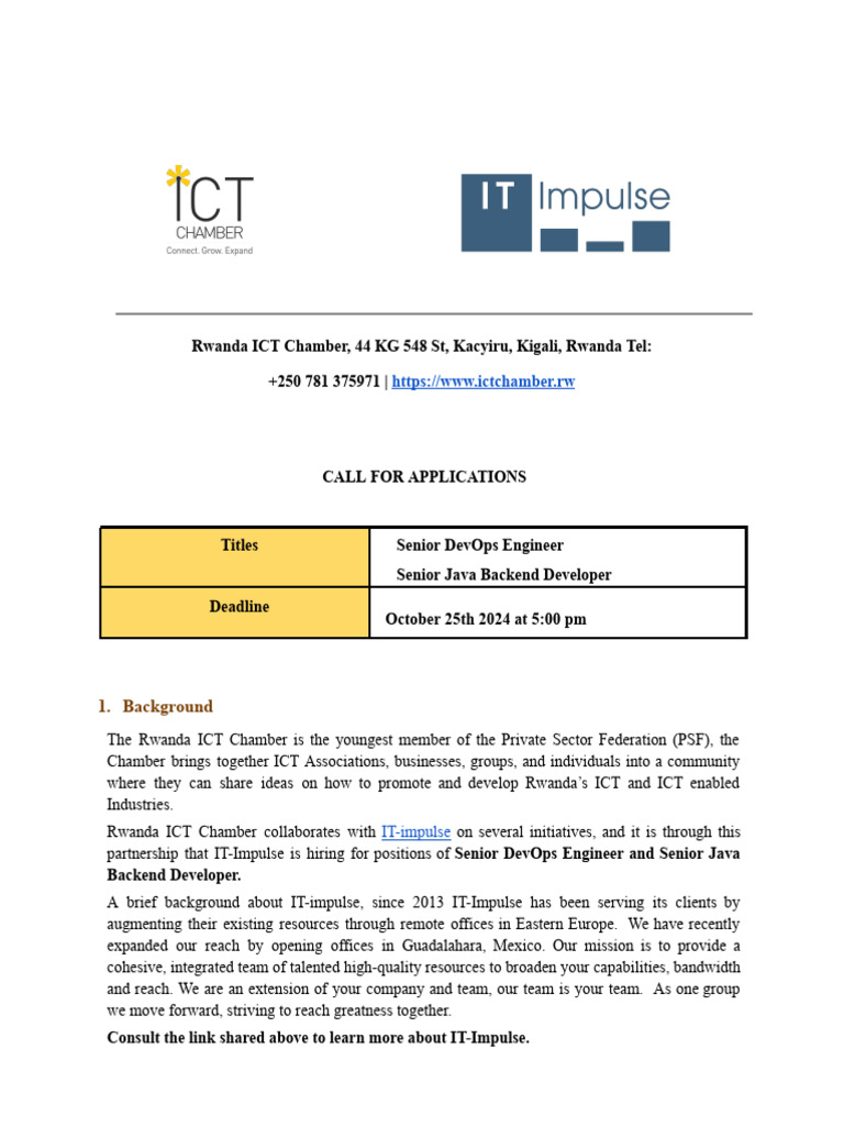 DevOps & Java Backend - Terms of Rerefence | PDF | Information Technology | Computing