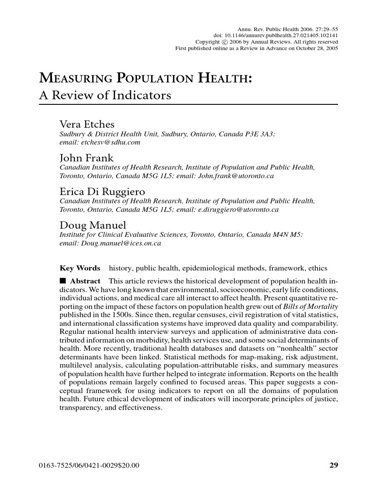 Measuring Population Health | PDF | Census | Statistics