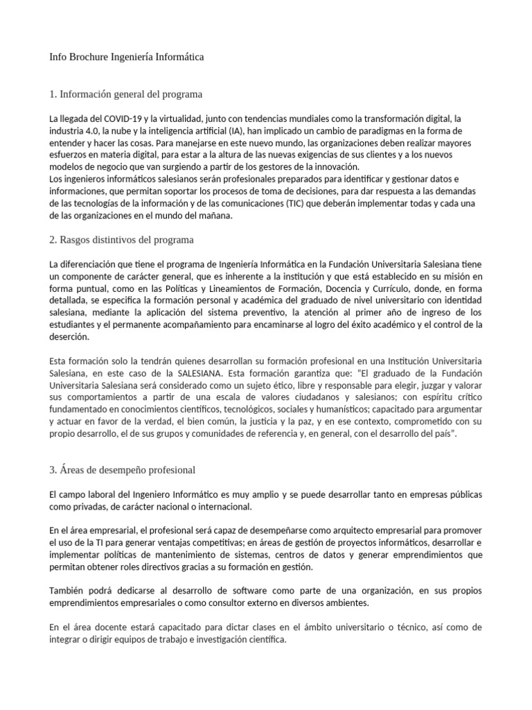 MaterialPromosional1Brochure Informatica2 | PDF | Ciencias de la Computación | Informática