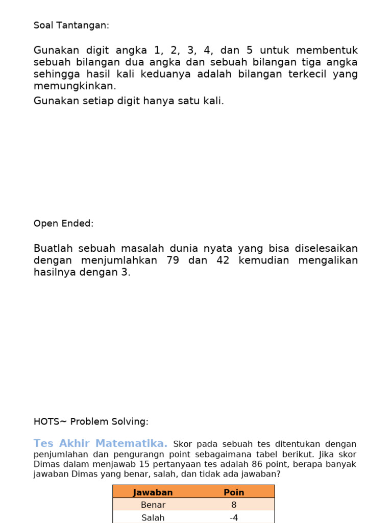 Soal HOTS | PDF