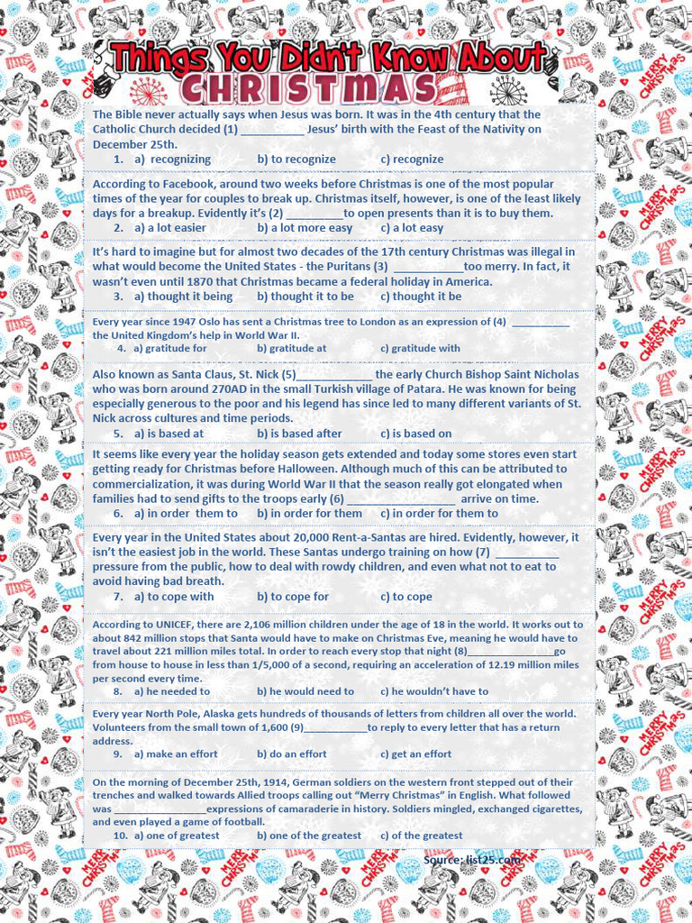Things You Didn't Know About Christmas | PDF | Christmas | Santa Claus
