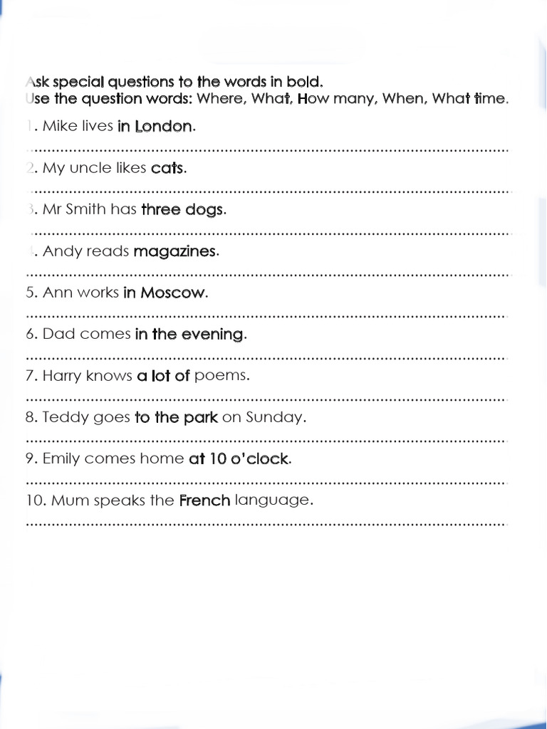 Special Questions Englishmat | PDF