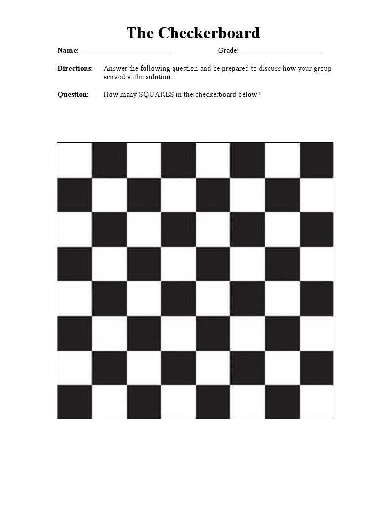 Squares in a Checkerboard Worksheet | PDF | Career & Growth | Computers