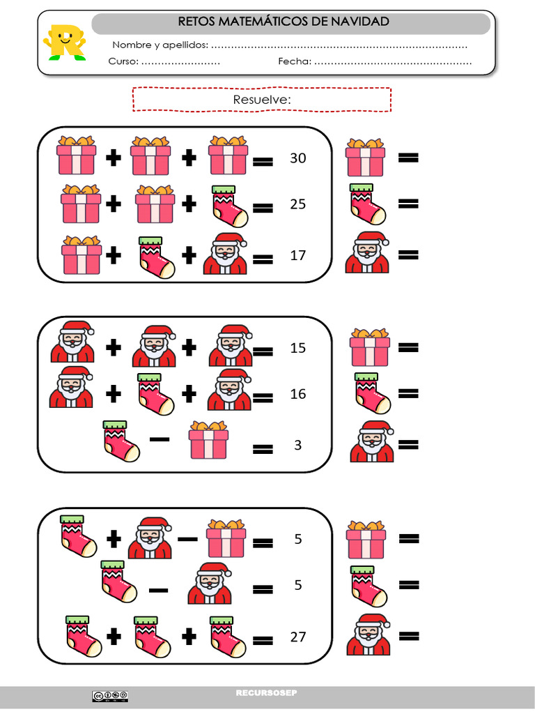 Retos Matemáticos Navideños | PDF