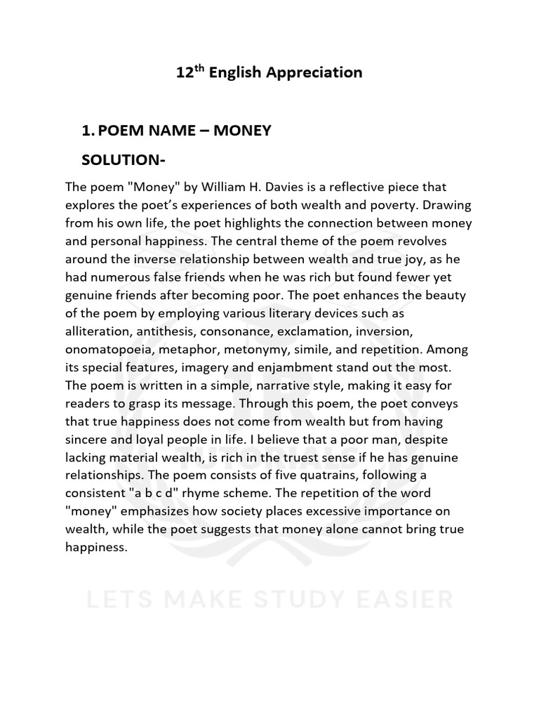 Analysis of Classic English Poems | PDF | Poetry | Rhyme