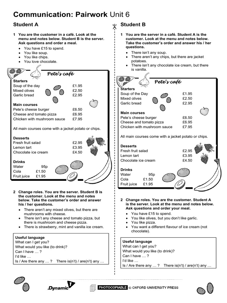 Dynamic_TRD1_U6_pairwork | PDF | Soup | Salad