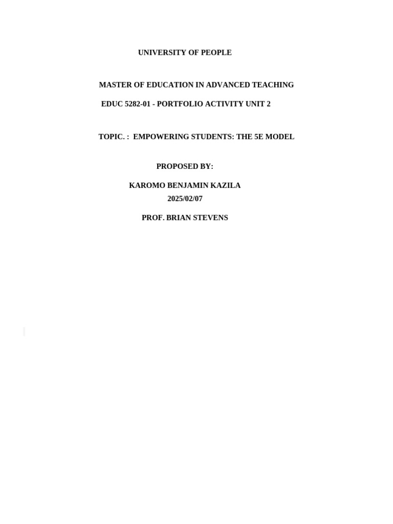 Bkaromo - EDUC - 5282 - Education - PORTFOLIO - 2. .Edited | PDF | Constructivism (Philosophy Of ...