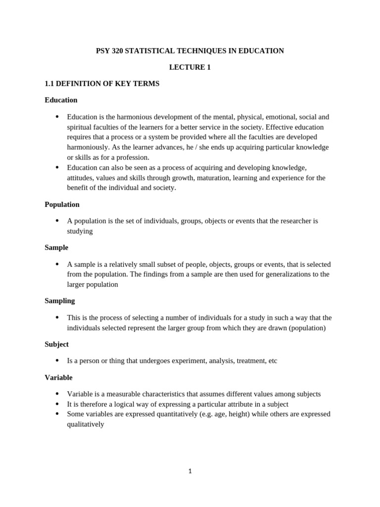 PSY 320 L1 Introduction To Educational Statistics | PDF | Statistics ...