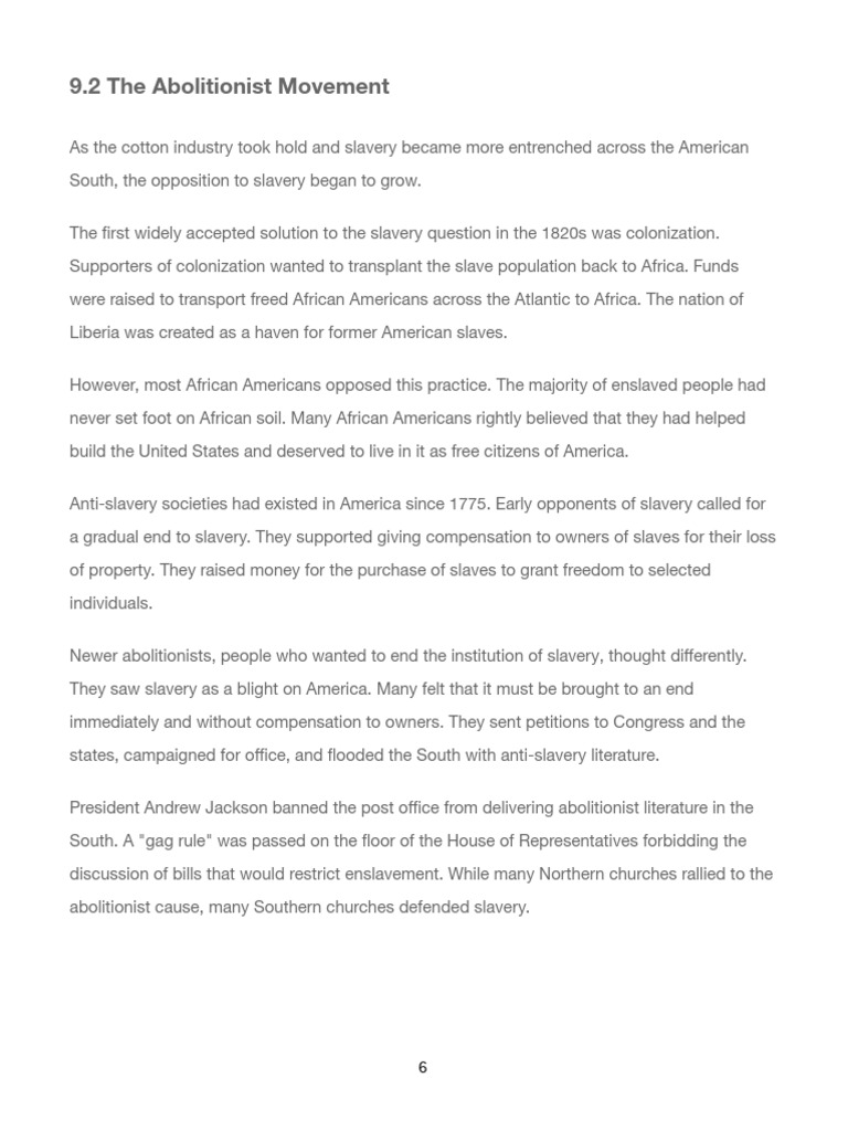 The Abolitionist Movement | PDF | Abolitionism In The United States ...