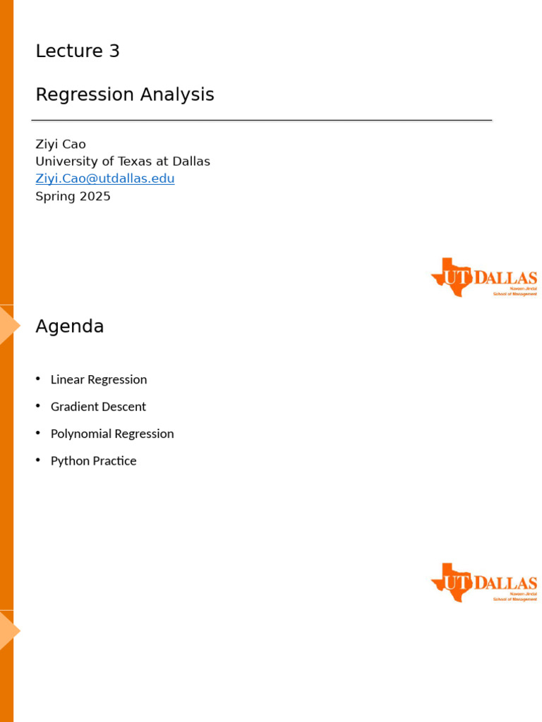 Lecture3 Upload | PDF | Linear Regression | Dependent And Independent Variables
