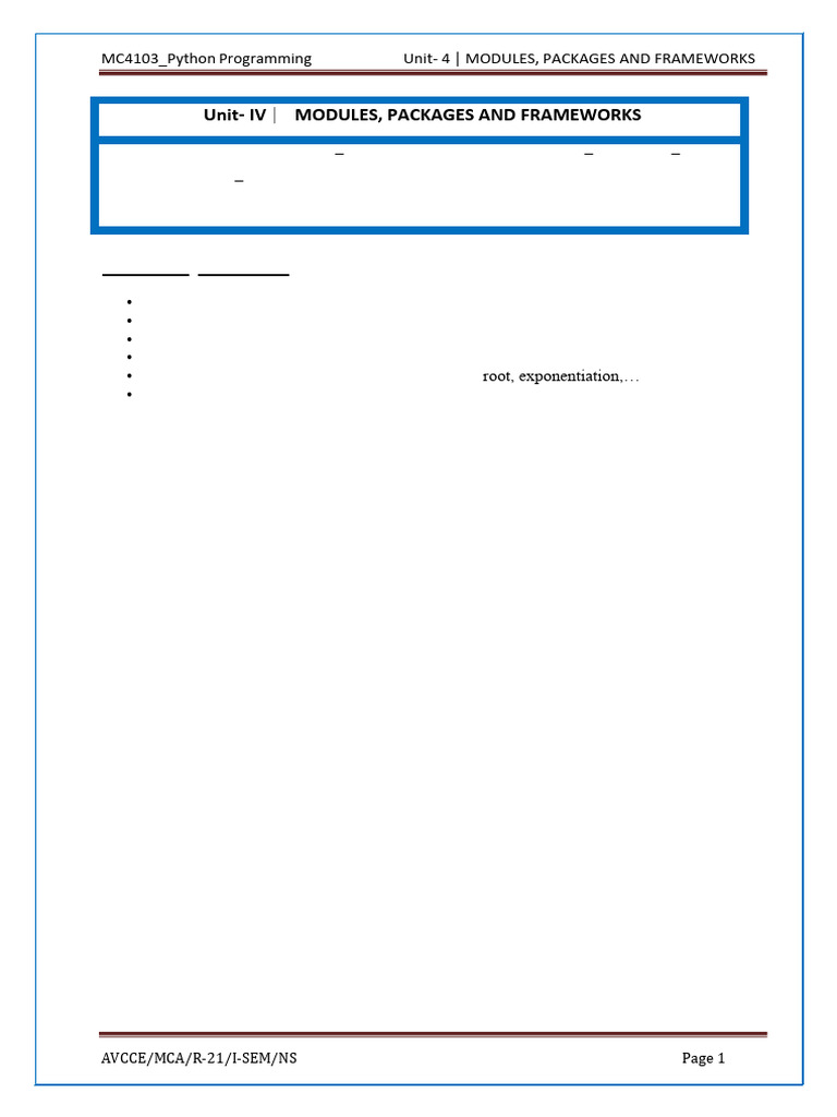 PYTHON UNIT-4 | PDF | Information Technology | Computer Programming