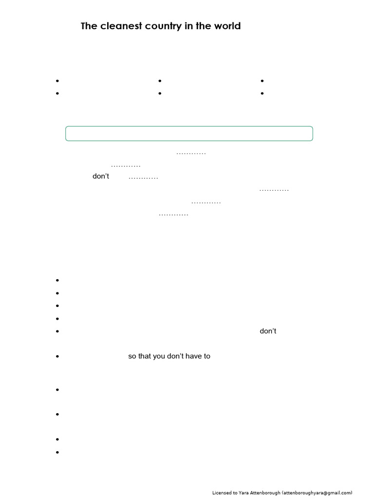 The Cleanest Country in The World | PDF