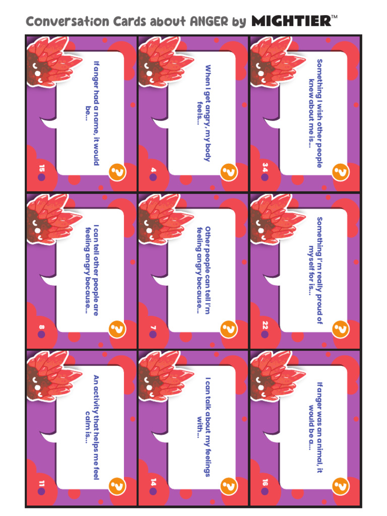 Anger Convo Printable Color | PDF | Anger | Psychological Concepts