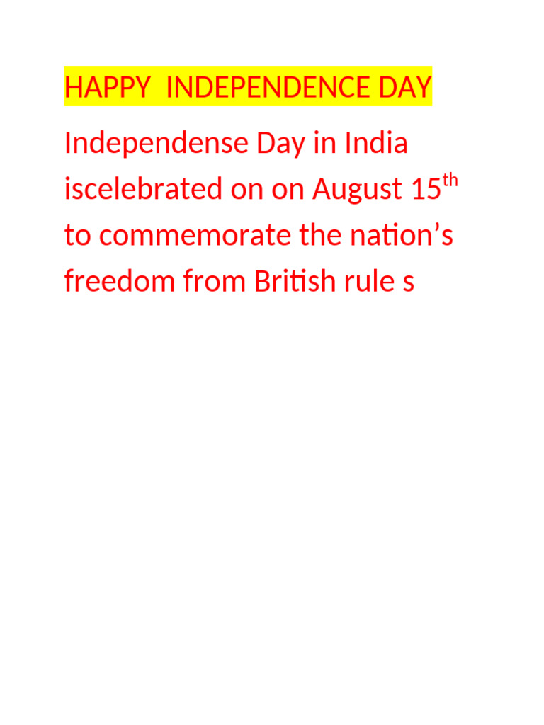 Happy Independence Day | PDF