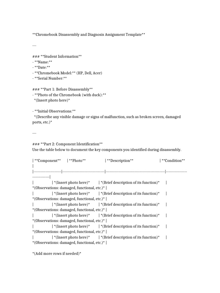 Chromebook Disassembly Assignment | PDF | Chromebook
