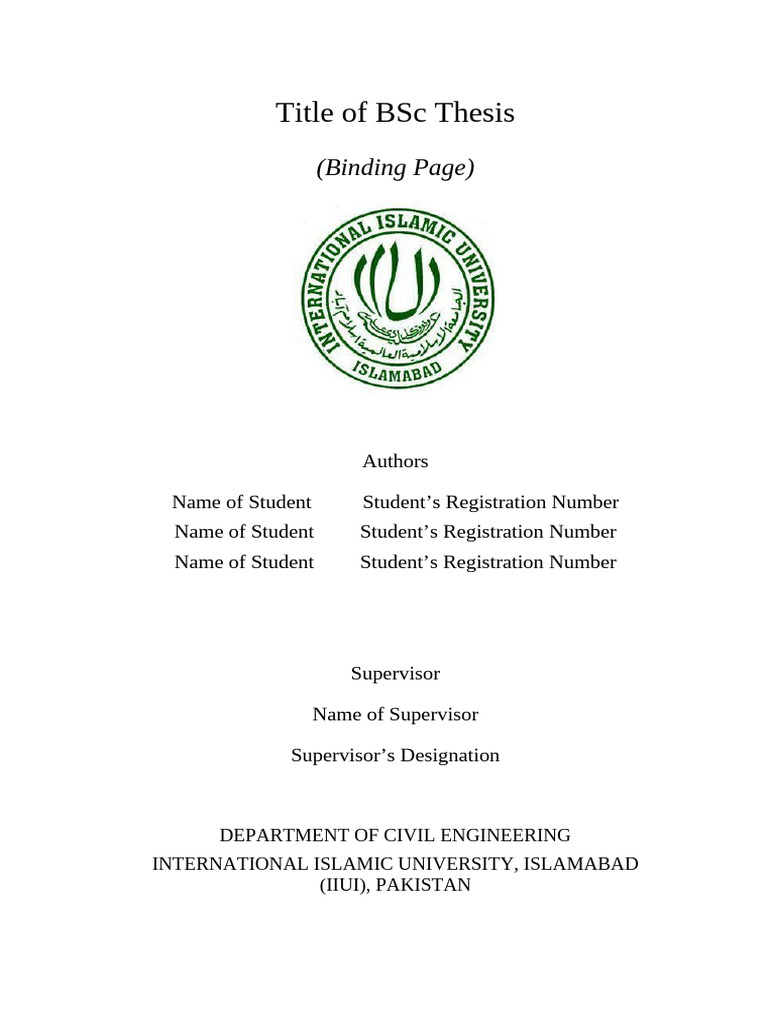 IIUI DCE Thesis Templete 2 | PDF | Thesis | Bookbinding