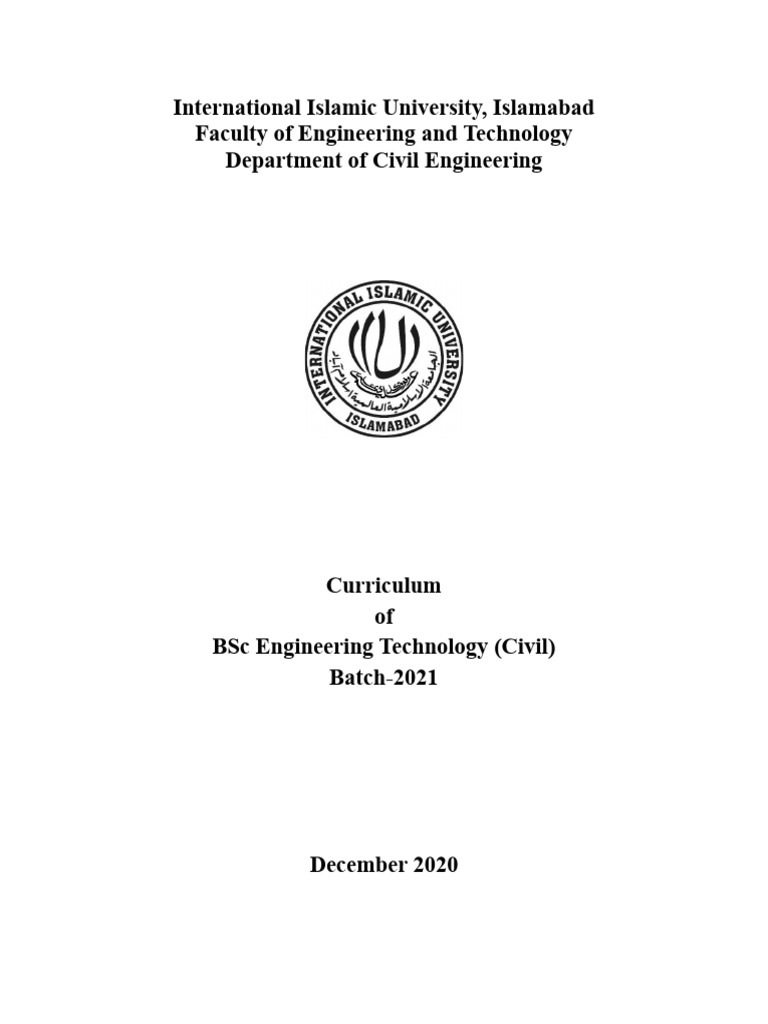 Batch 2021 & Onwards Curriculum_BSc Civil Engineering Technology - R1 ...