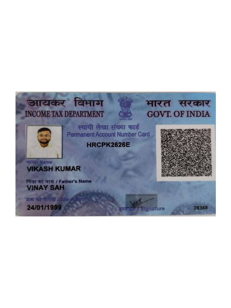 Vikash Kumar PAN Card | PDF