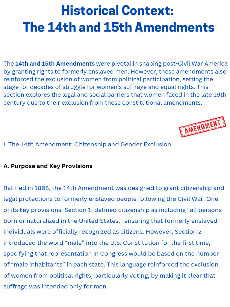 Historical Context The 14th and 15th Amendments.pdf | PDF | Fifteenth ...