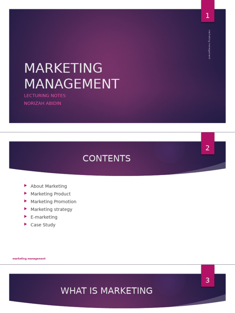 Marketing Management Overview Guide | PDF | Marketing | Marketing Strategy