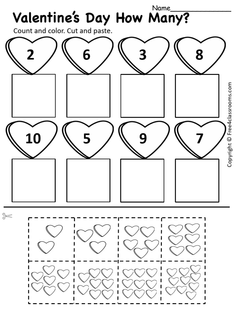 Free Printable Preschool Worksheet Valentines Day Cut and Paste Zpdgyt ...