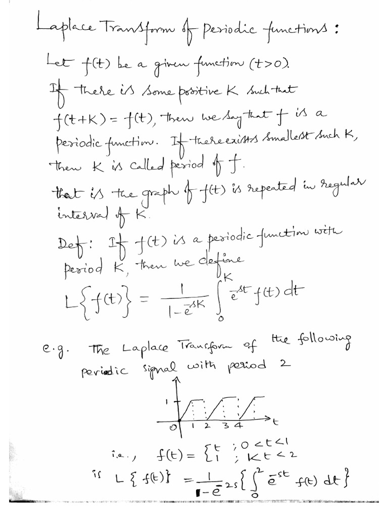 19-Laplace Transform of Periodic Functions and Problems-04!02!2025 | PDF