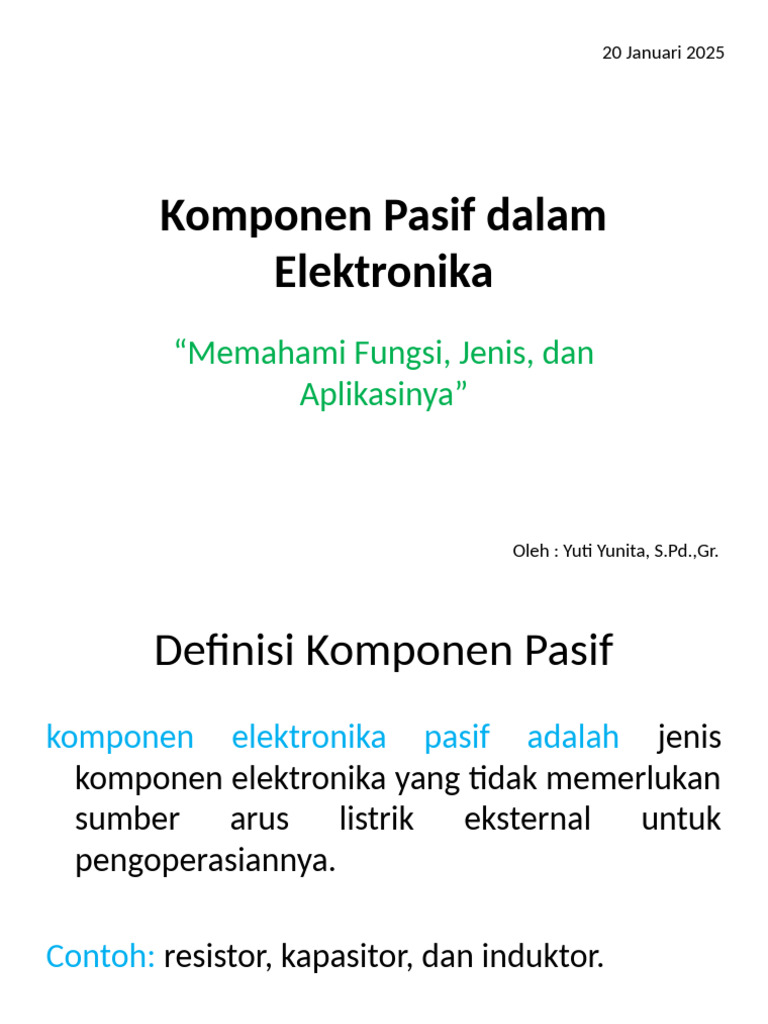 Komponen Pasif Dalam Elektronika | PDF