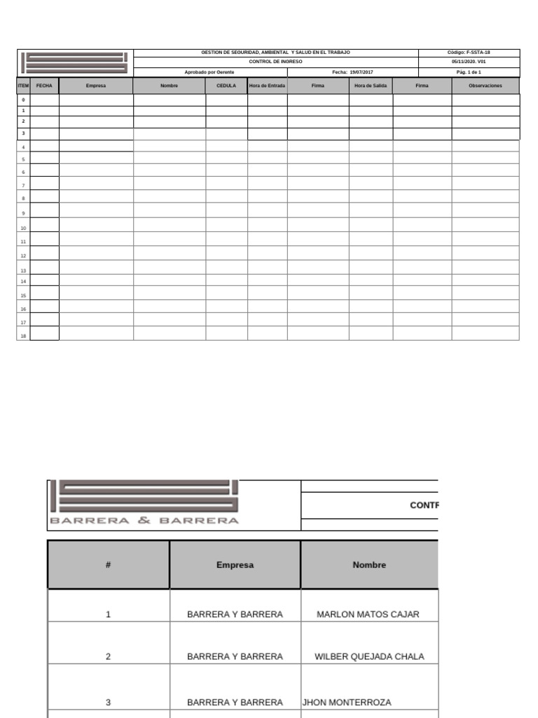 Control de Ingreso | PDF